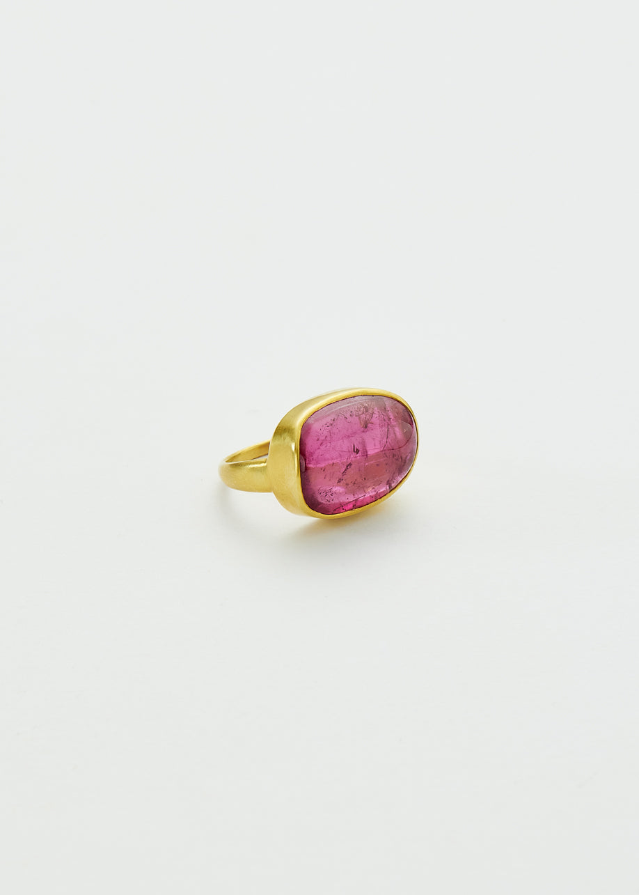 18kt Gold Pink Ibis Pink Tourmaline Greek Ring – Pippa Small