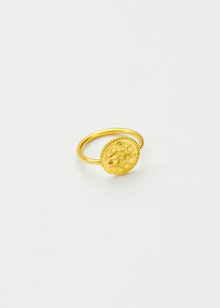 22kt Gold Goddess Durga Round Ring – Pippa Small
