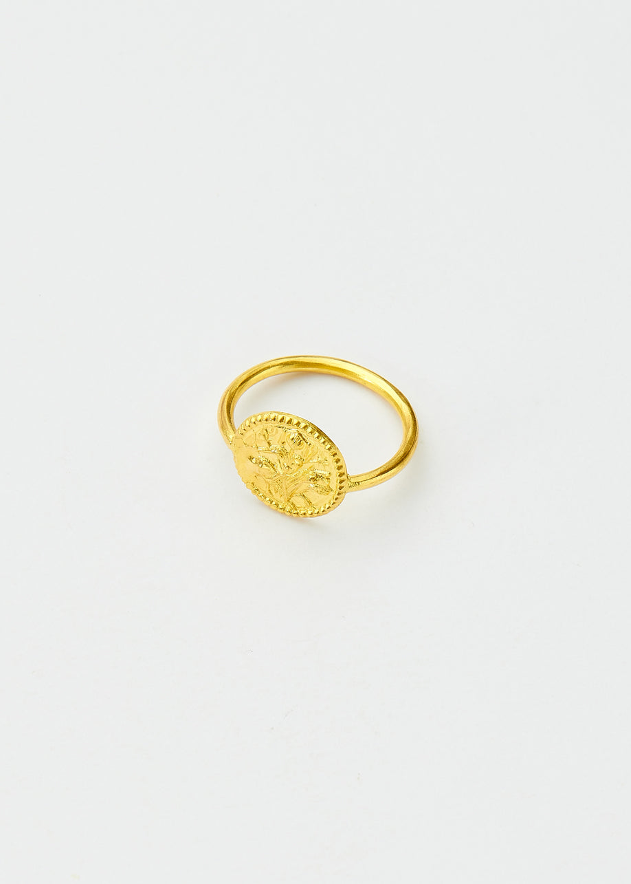 22kt Gold Goddess Durga Round Ring – Pippa Small
