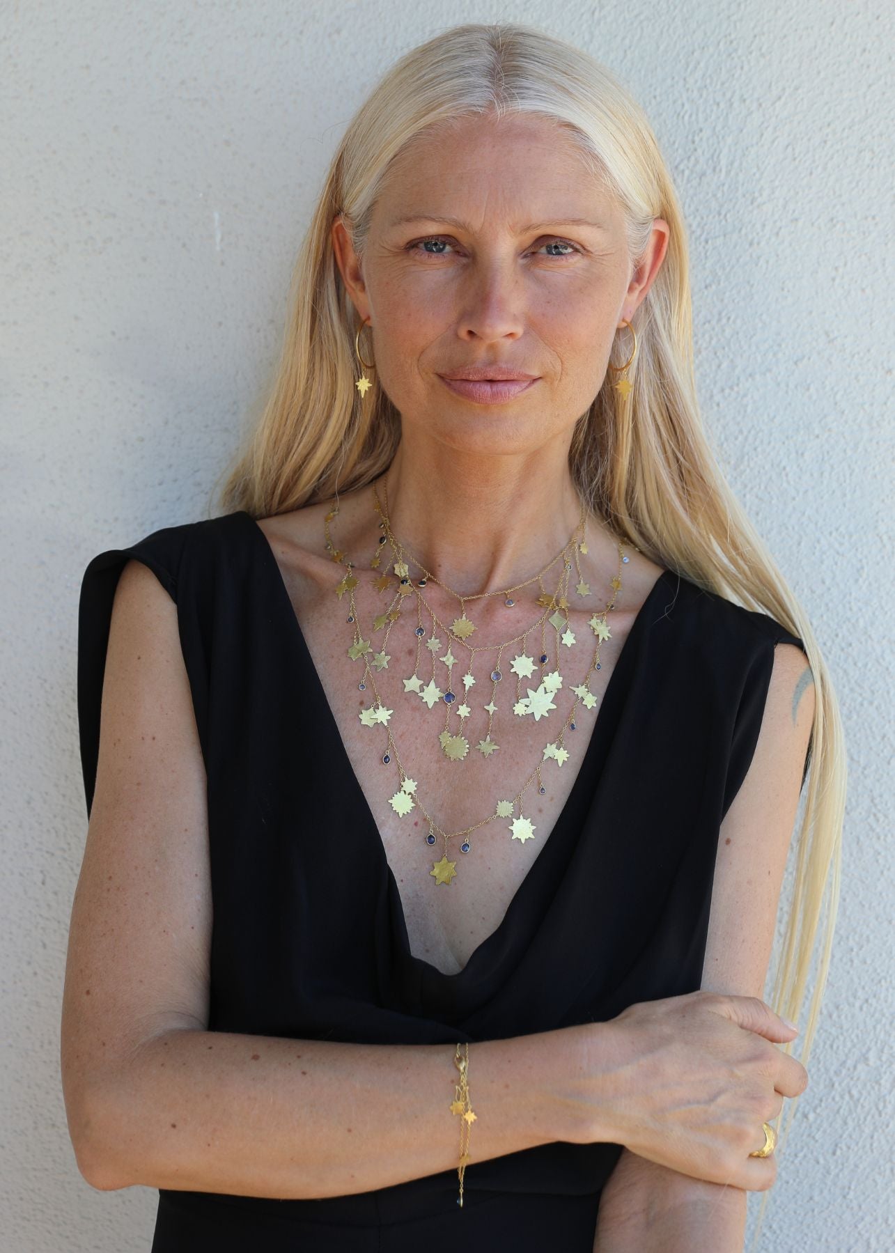 18kt Gold PSTM Myanmar Nila Single Star Drop & Sapphire Bracelet ...